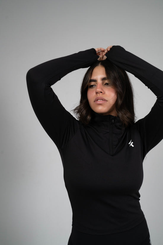ULTRA SOFT ESSENTIAL ZIPPER BODY FIT TOP - Black – FIT TRIBE