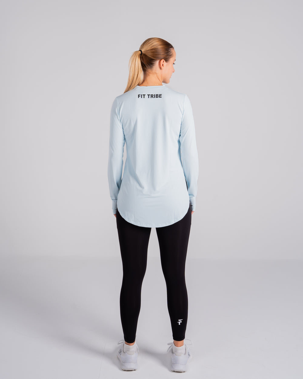Essential Extended Long Sleeve Top - Frost Blue | FIT TRIBE