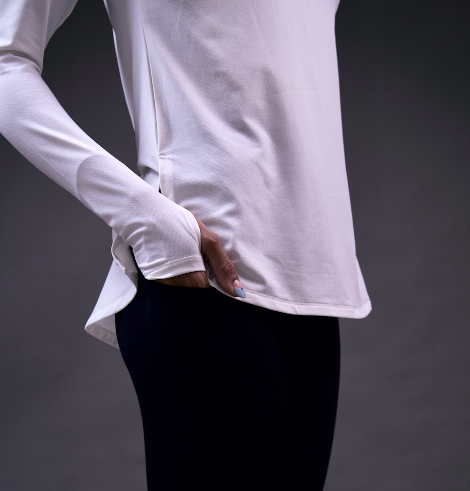 PERFORMANCE EXTENDED LONG SLEEVE TOP - White – FIT TRIBE