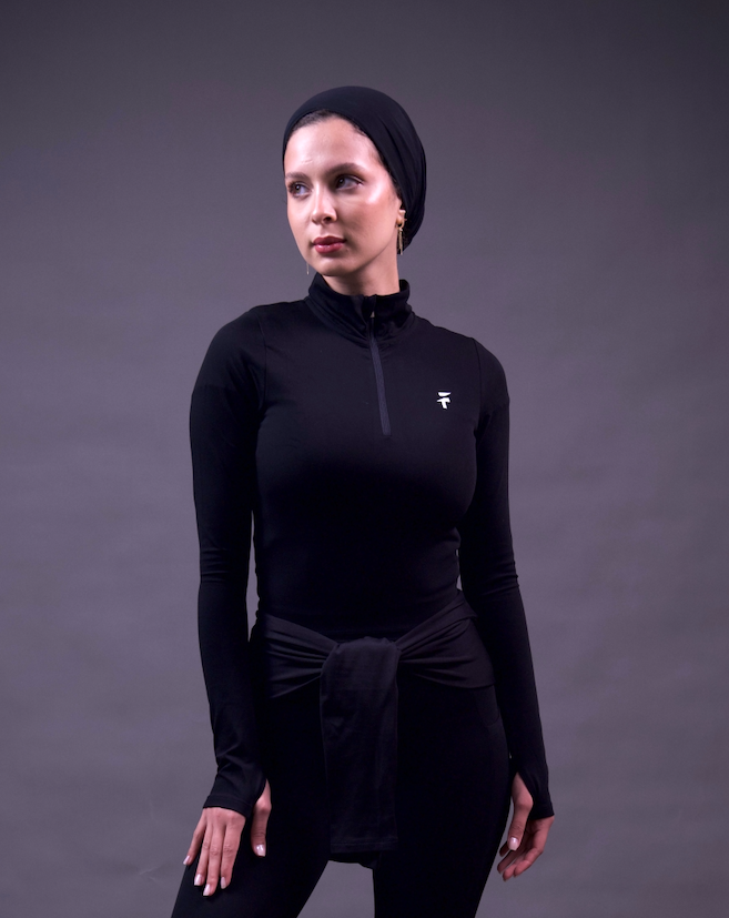 ULTRA SOFT ESSENTIAL ZIPPER BODY FIT TOP - Black – FIT TRIBE