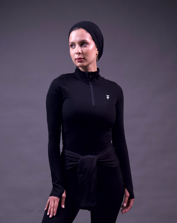 ULTRA SOFT ESSENTIAL ZIPPER BODY FIT TOP - Black – FIT TRIBE