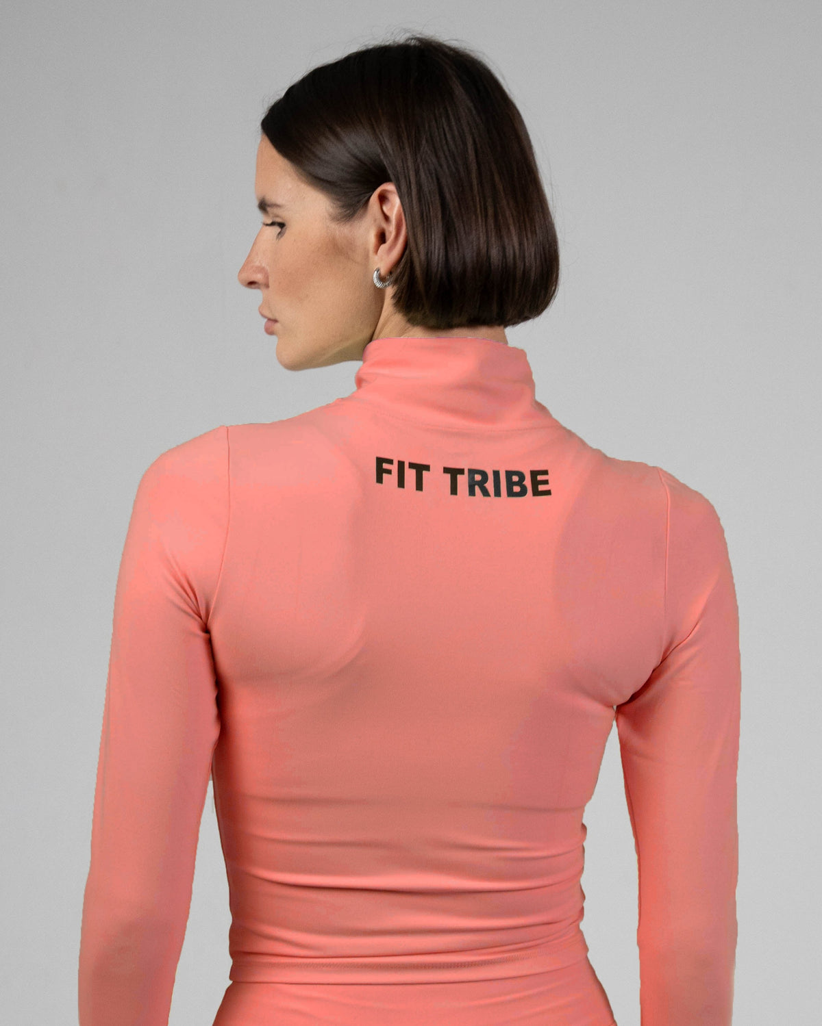 ULTRA SOFT ESSENTIAL ZIP-UP BODY FIT TOP - Coral